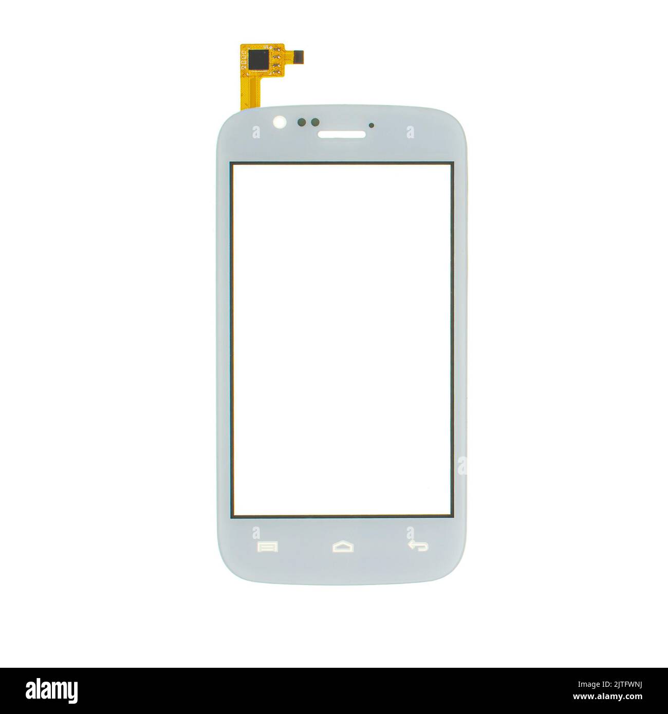 touchscreen touch glass, spare part for phone, isolated on white ...