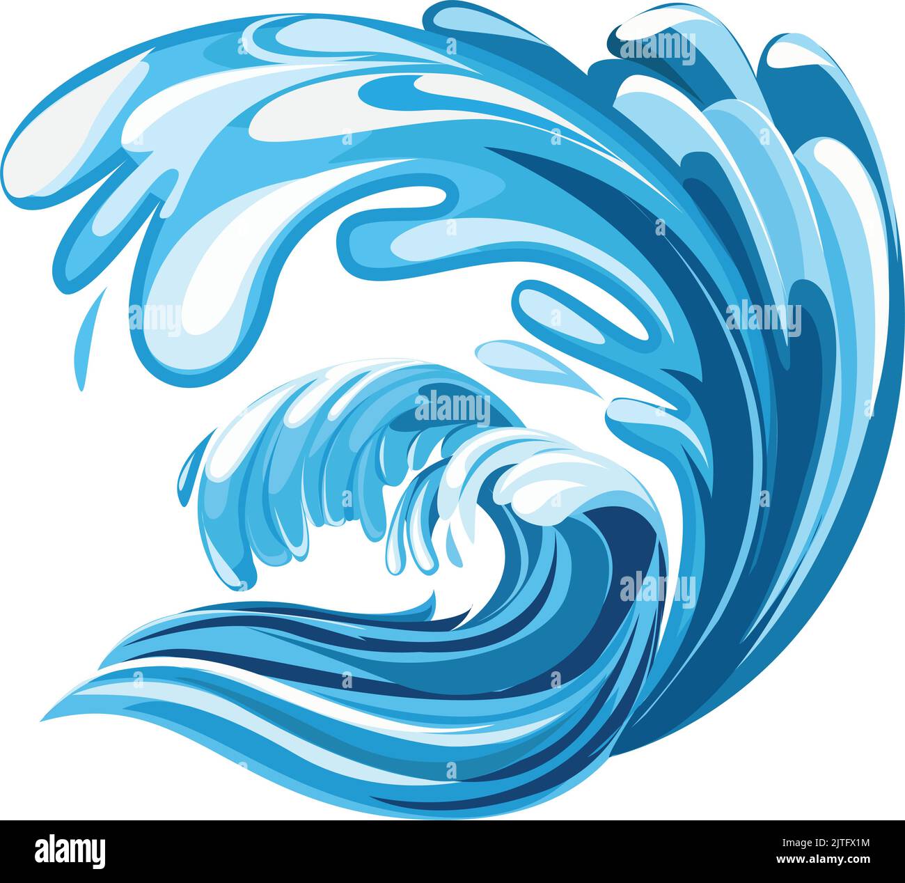 Illustration ocean waves Stock Vector Images - Alamy