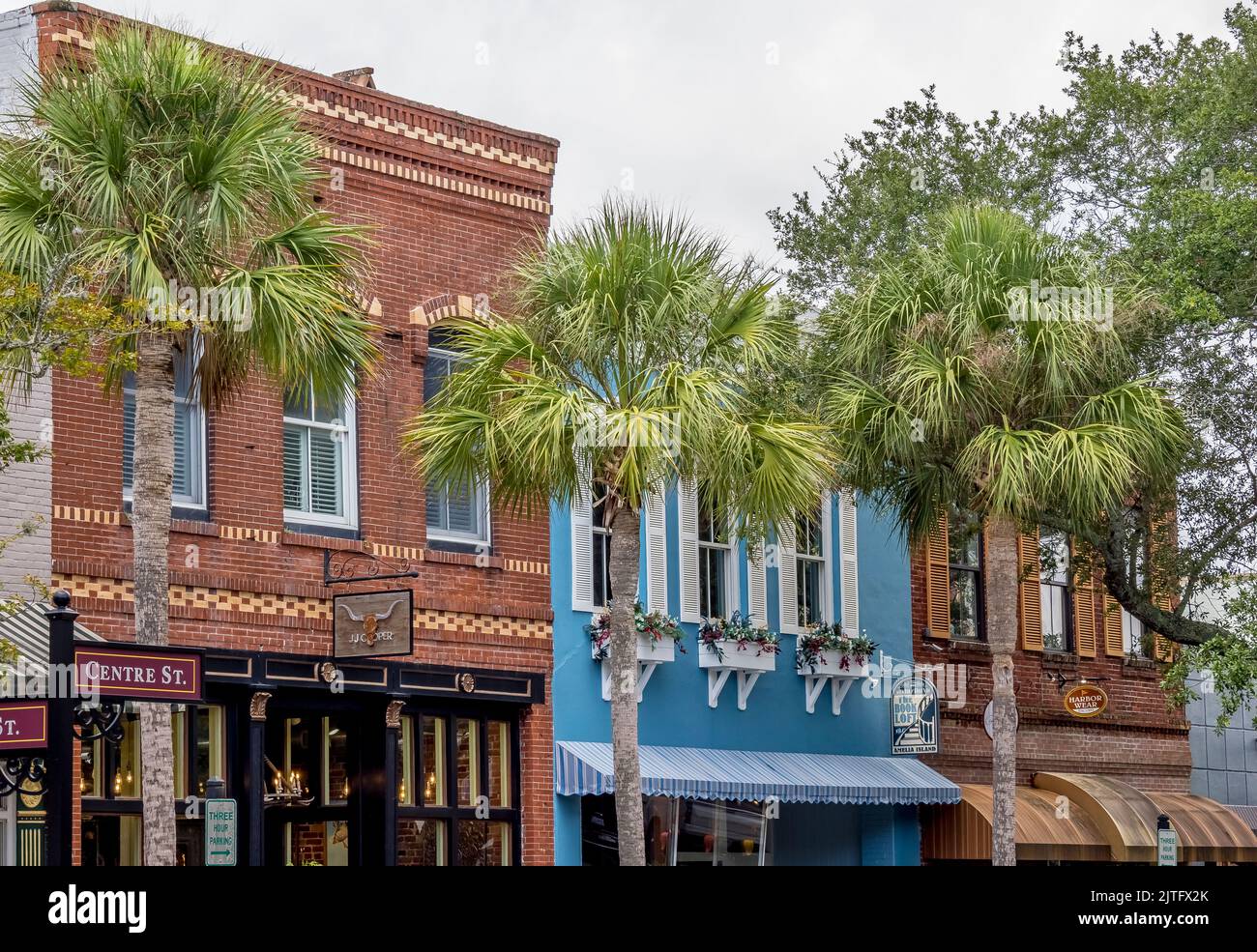 Buildings on Centre Street in the Village of Fernandina Beach on Amelia ...