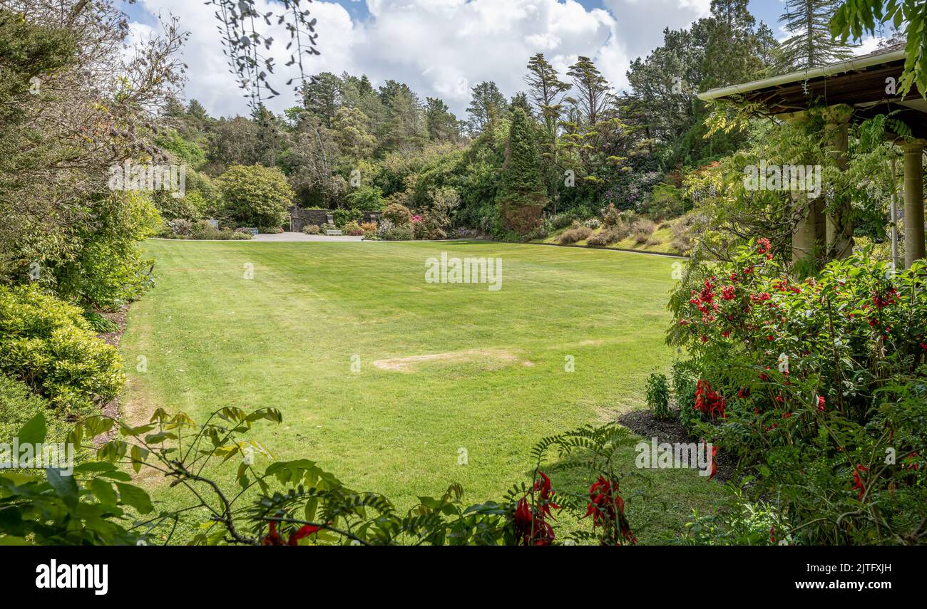 Large lawn in the formal garden on Garinish Island, County Cork ...