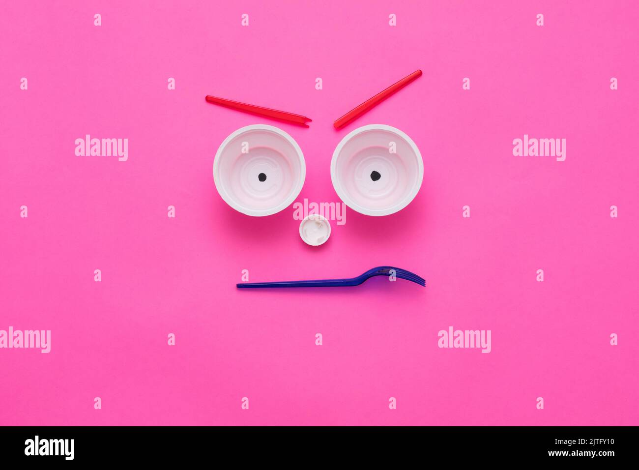 dangerous plastic garbage monster against ecology Stock Photo - Alamy