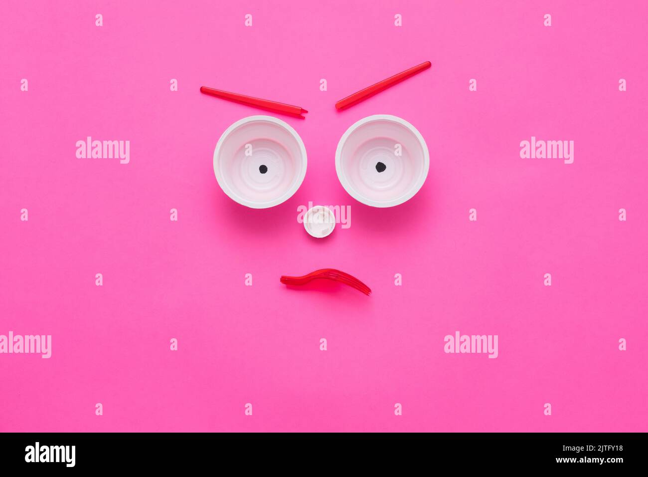 plastic garbage monster threatening ecology Stock Photo - Alamy