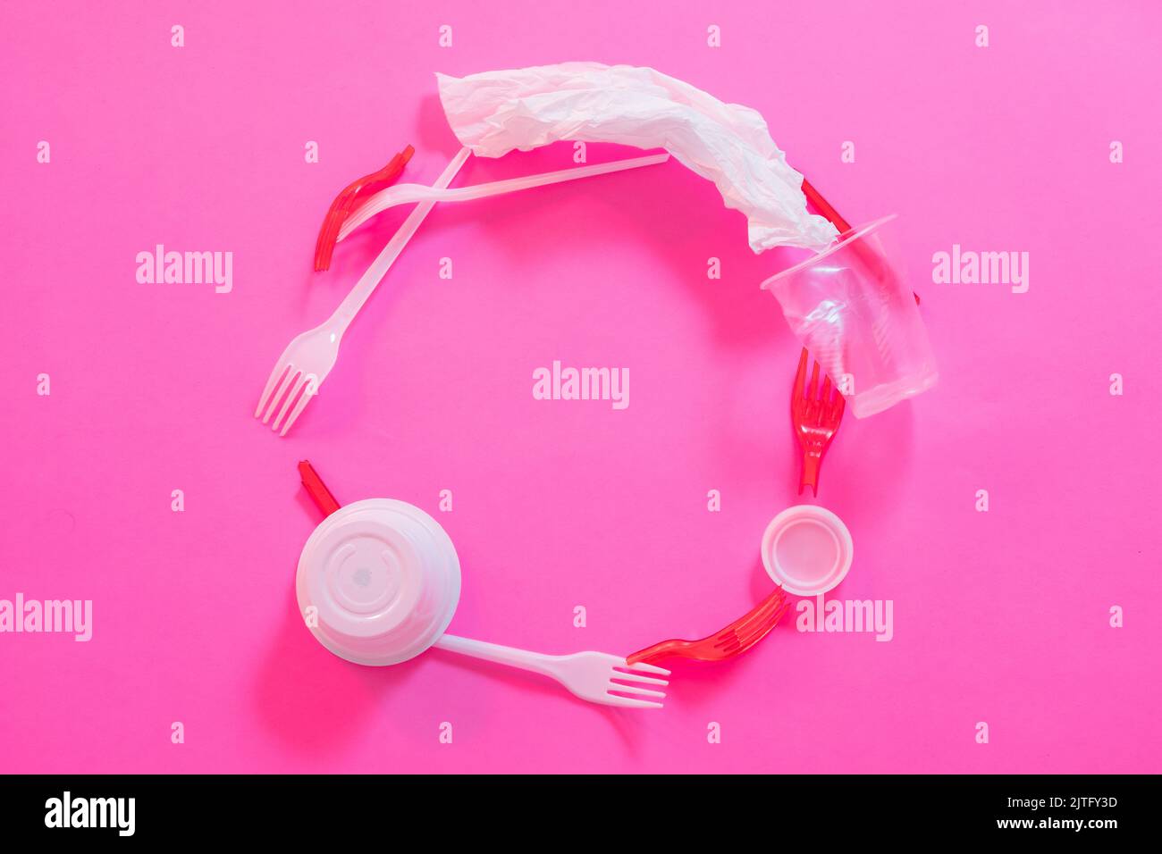 earth pollution waste circulation tableware Stock Photo - Alamy