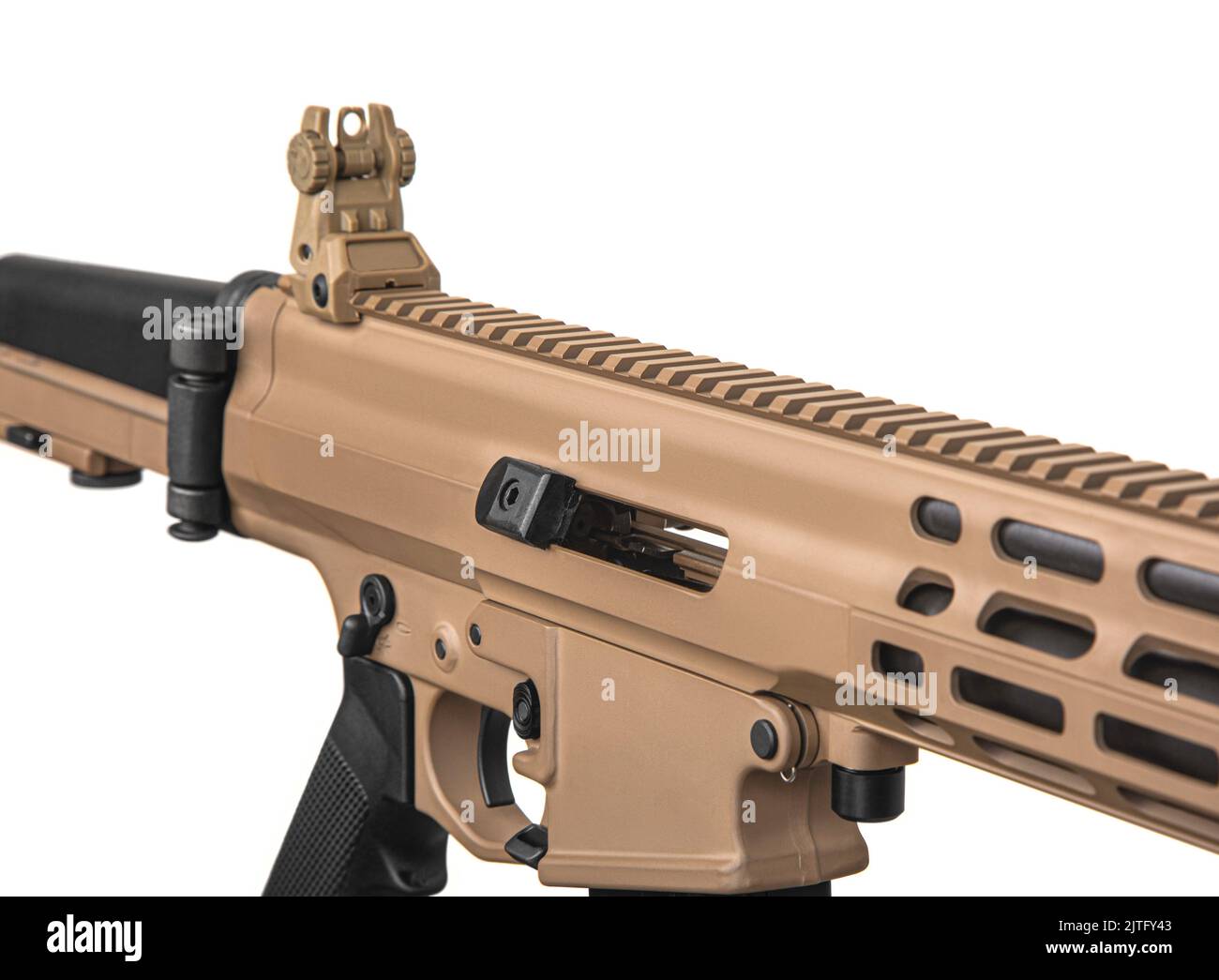 Modern automatic rifle in coyote color. Weapons for police, special ...