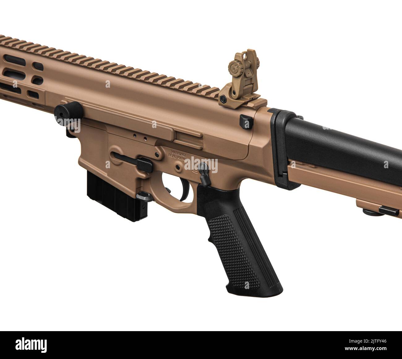 Modern automatic rifle in coyote color. Weapons for police, special ...