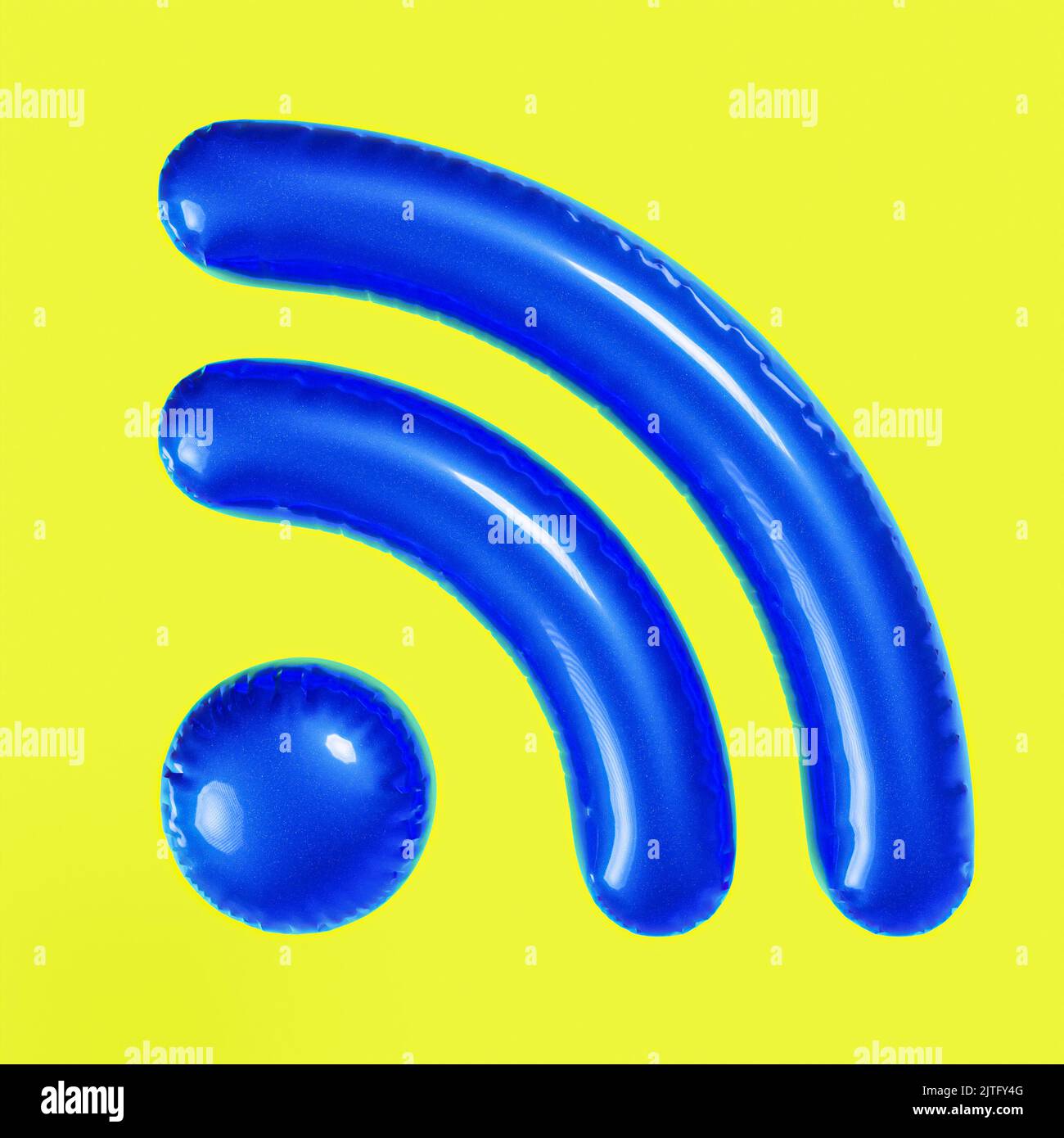 Wireless Network Symbol. Wifi icon with balloon effect. 3d render Stock ...