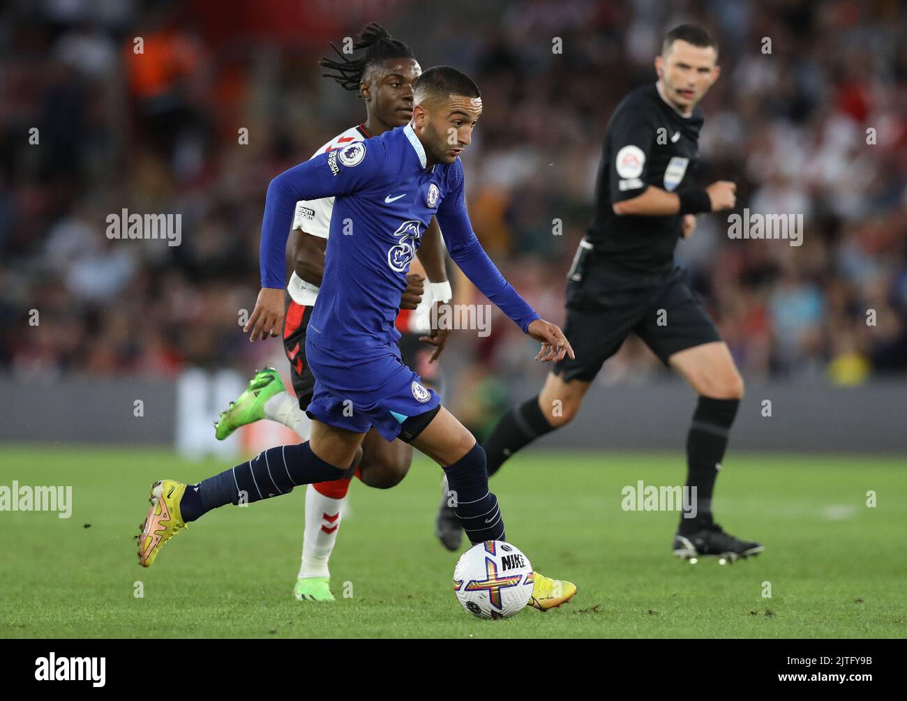 Southampton, England, 30th August 2022. Hakim Ziyech Of Chelsea is ...