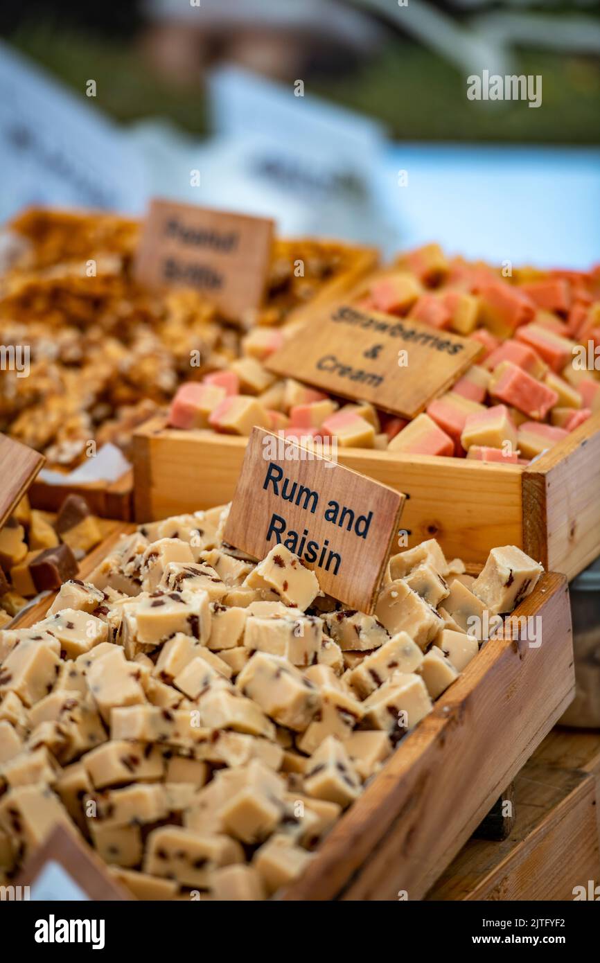 selection of flavoured fudge on sale at a local produce store on the ...
