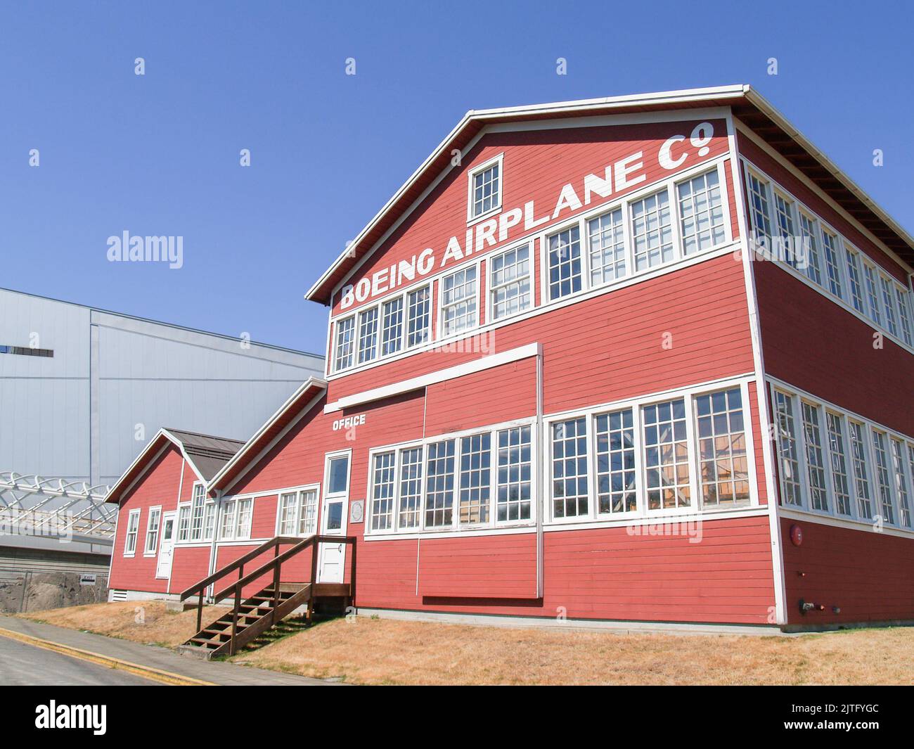 Seattle USA - July 21 2008; Red and white historic Boeing Airplane Co ...