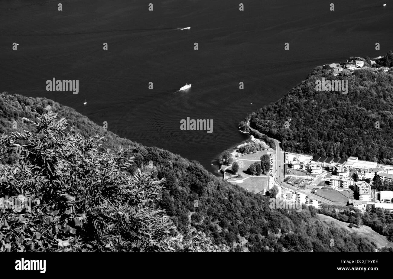como lake panorama from the corni di canzo Stock Photo - Alamy