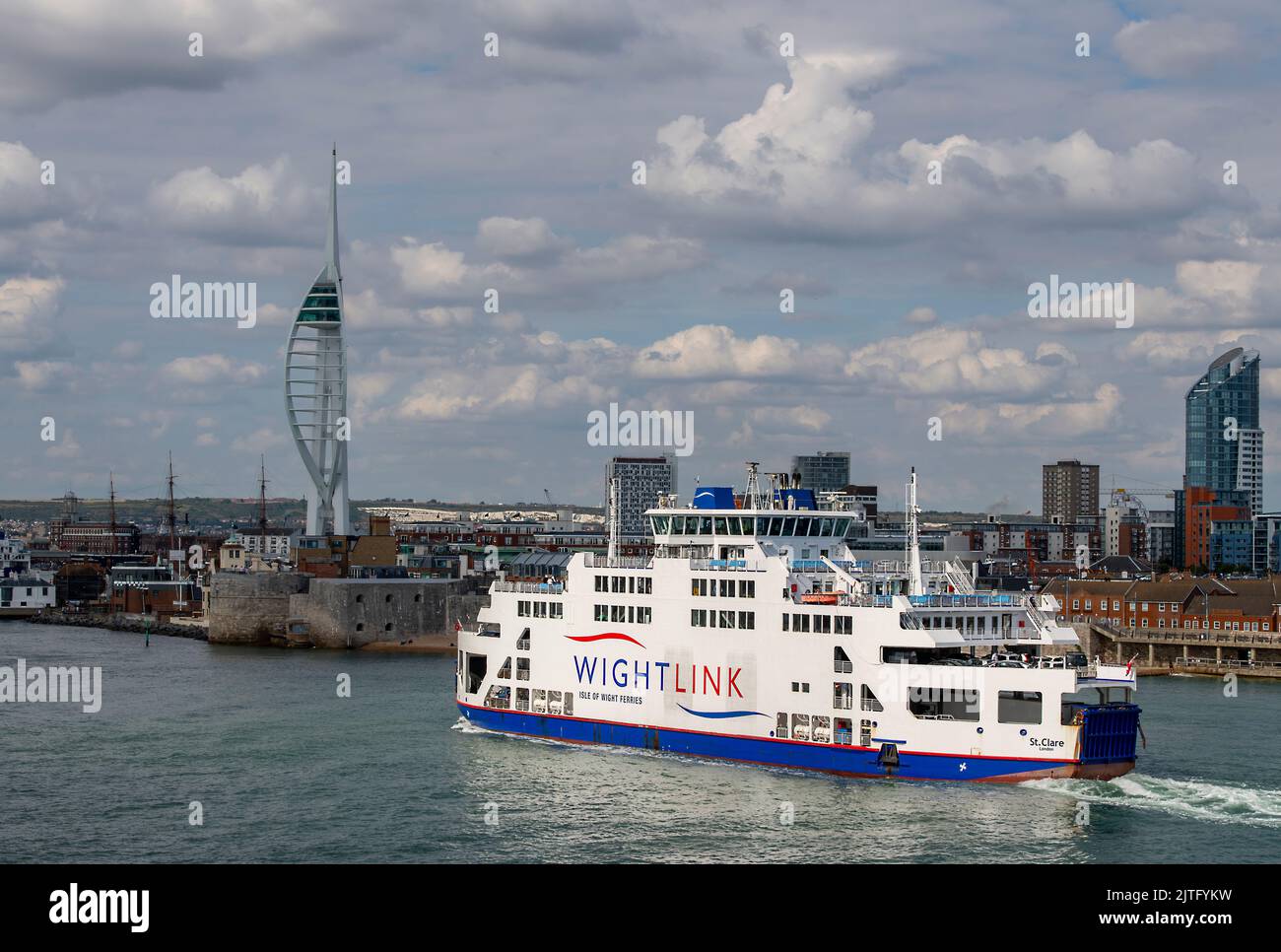 isle of wight wightlink ferry st clare entering the harbour at ...