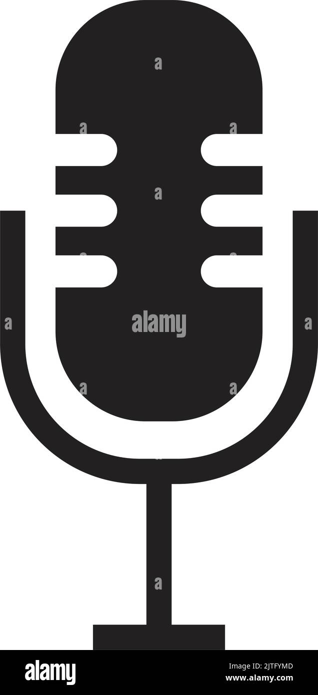 retro microphone audio silhouette Stock Vector Image & Art - Alamy