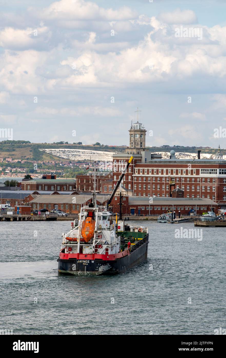 whitaker tankers jaynee w in portsmouth harbour with hm naval base in ...