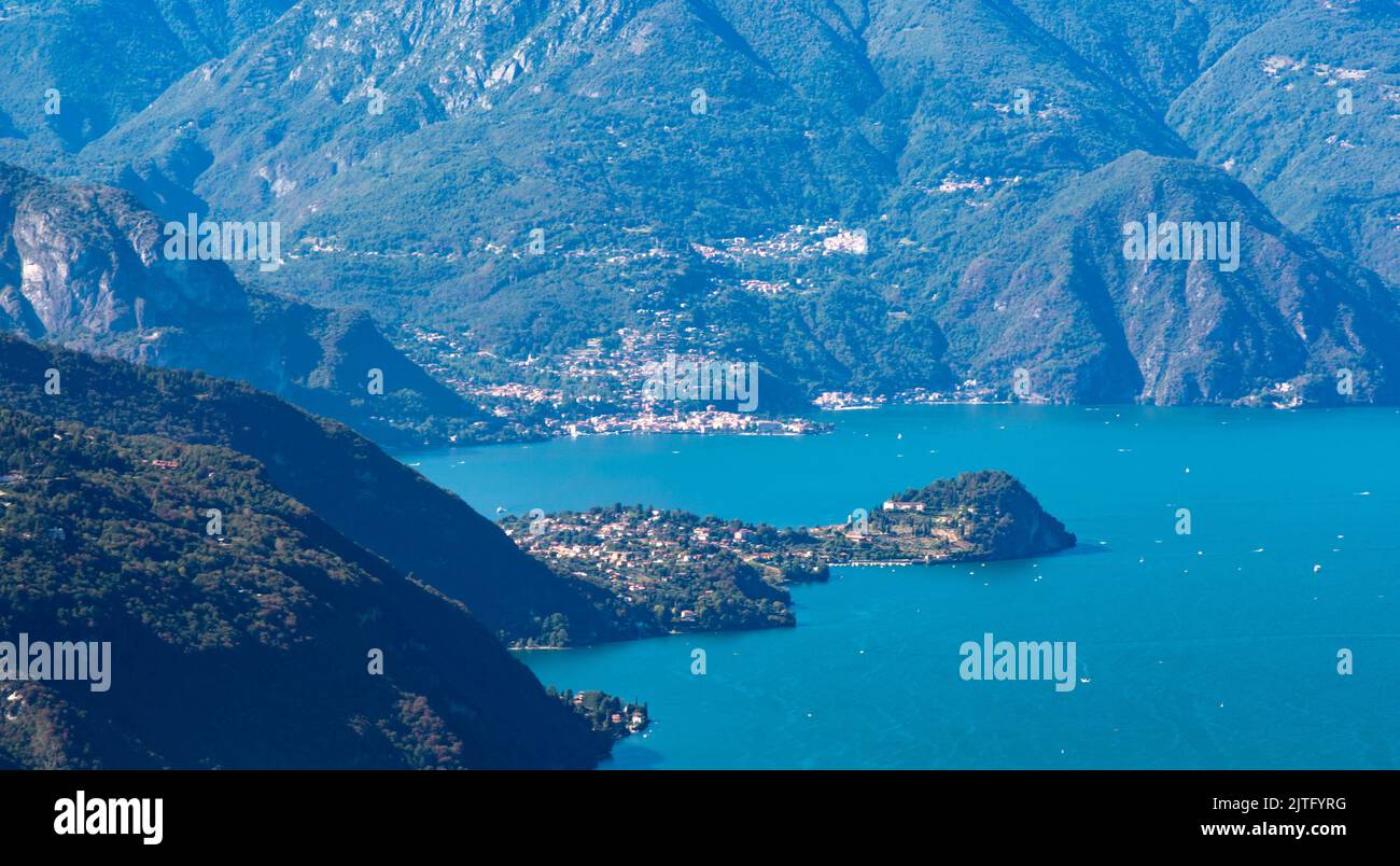 como lake panorama from the corni di canzo Stock Photo - Alamy
