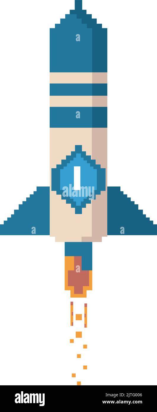 rocket eight bit style Stock Vector Image & Art - Alamy
