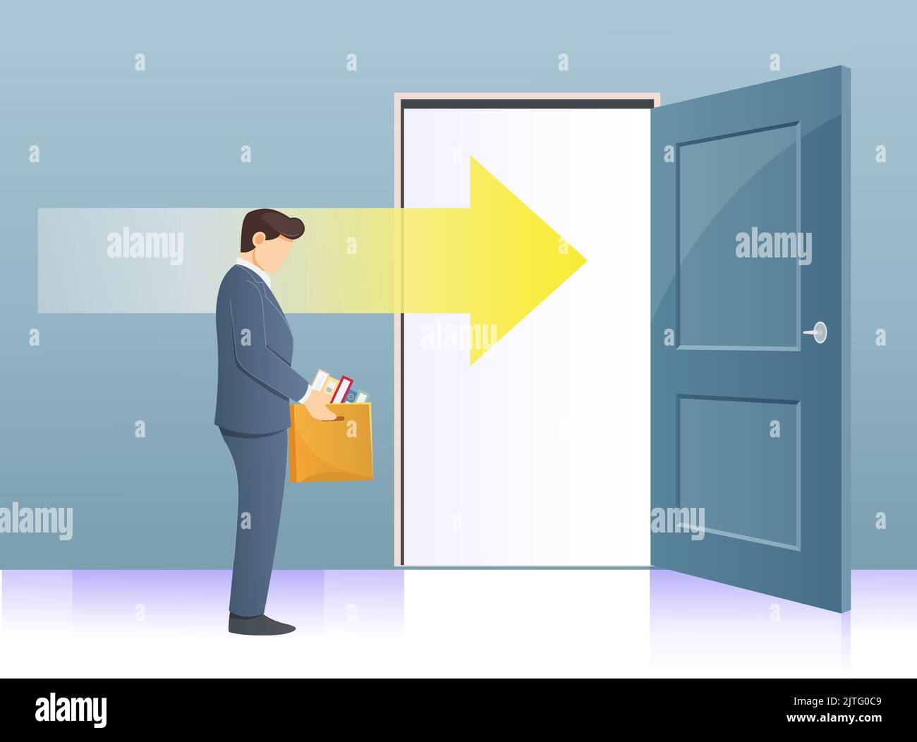 Lay Off - Loss of Job - Employee moving out - Illustration as EPS 10 ...