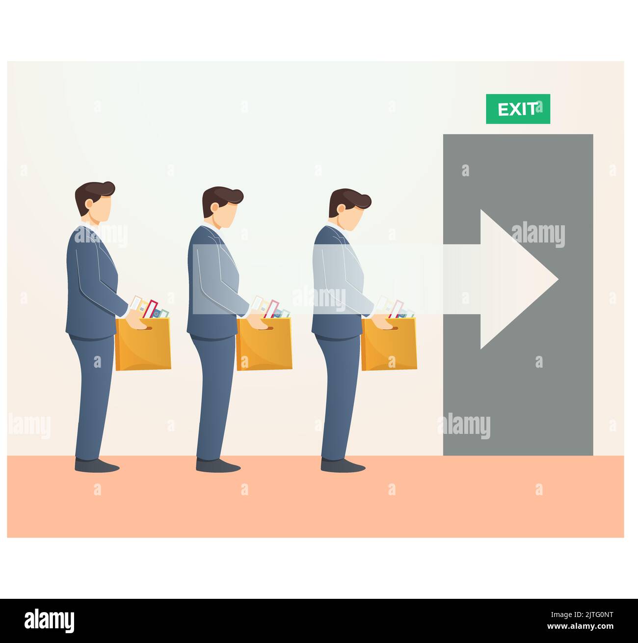 Mass Lay Off - Loss of Job - Employee moving out - Illustration as EPS ...