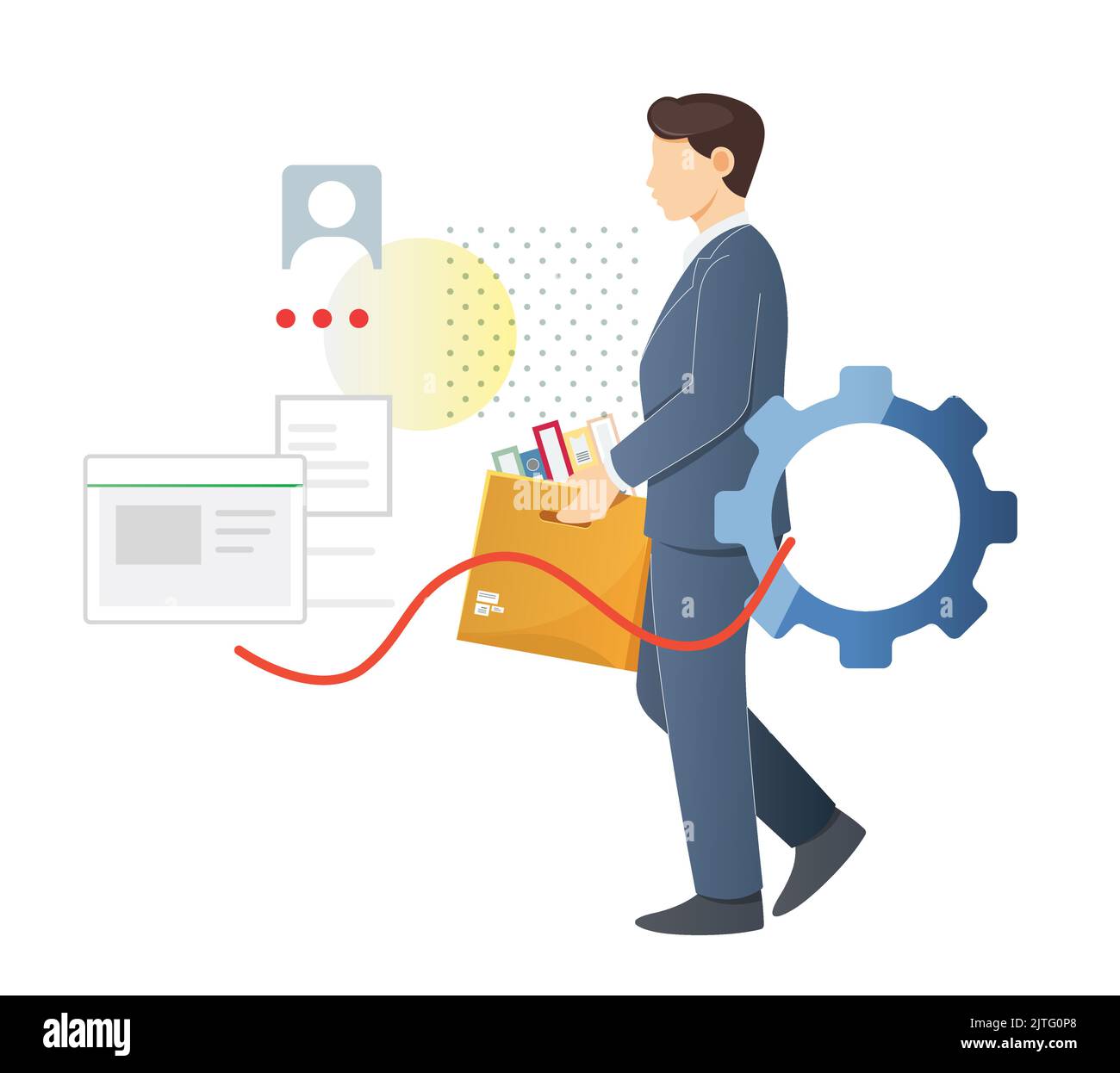 New Opportunity - Job - Employee coming to office - Illustration as EPS ...
