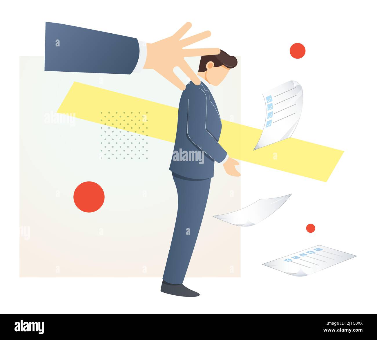 Lay Off - Loss of Job - Employee moved out - Illustration as EPS 10 ...