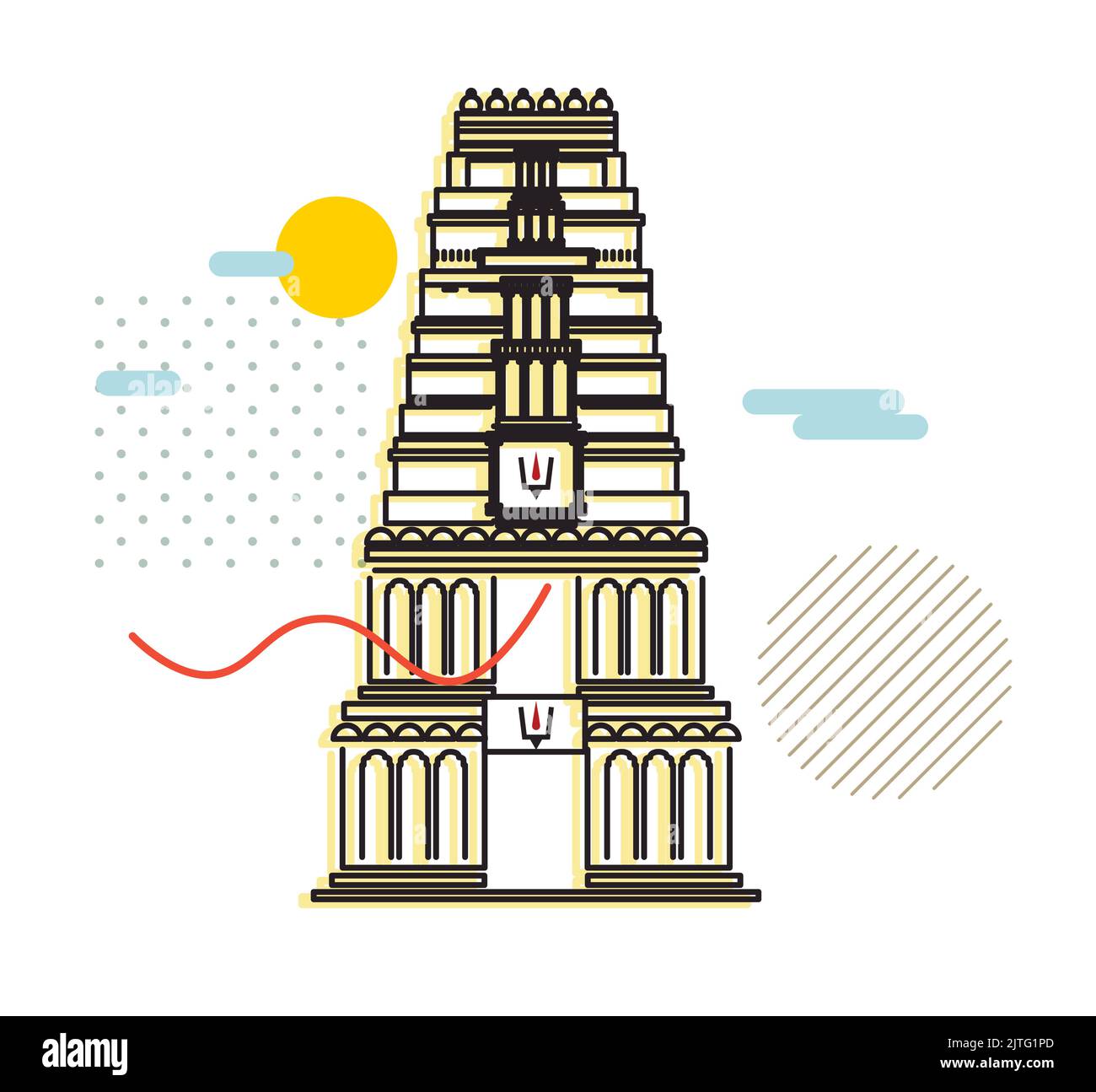 Visakhapatnam - VarahNarsimha Simhachalam Temple - Icon Illustration as ...
