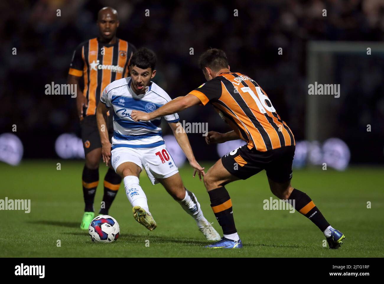 Queens Park Rangers's Ilias Chair and Hull City's Ryan Longman during ...