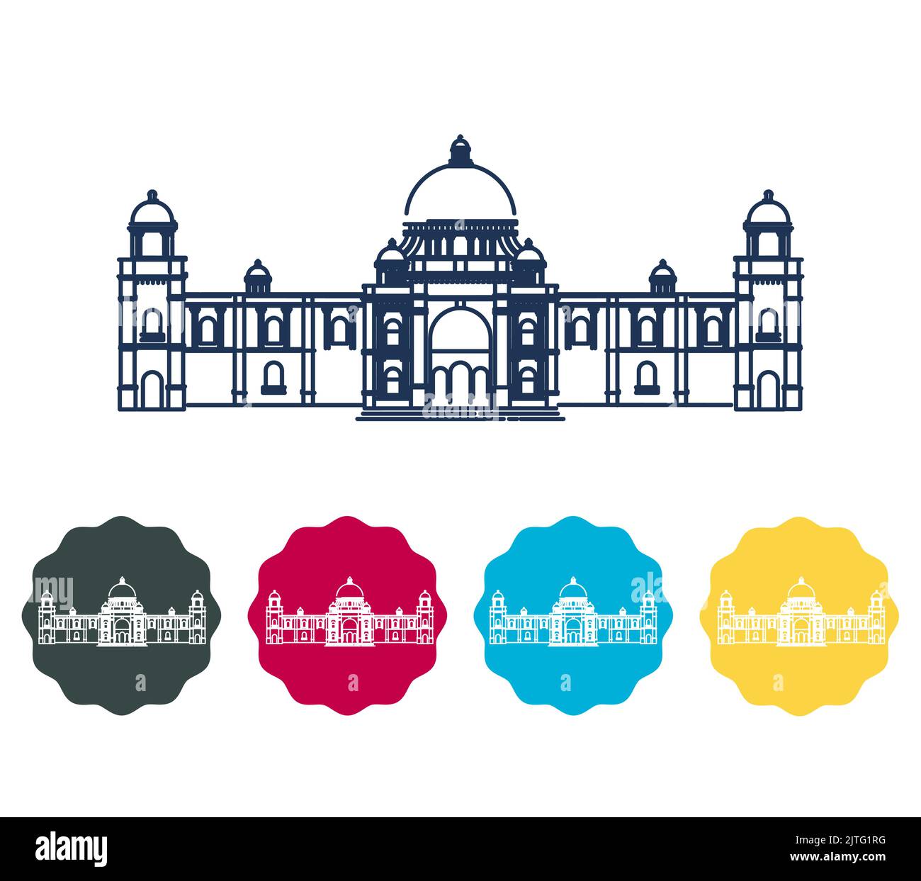 Victoria memorial museum building Stock Vector Images - Alamy