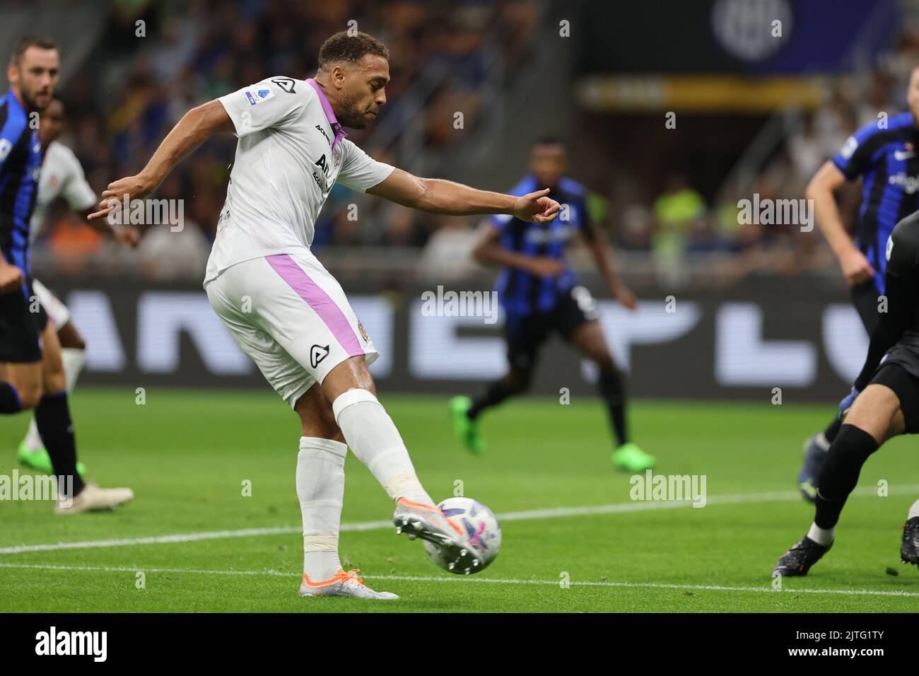 Cyriel Dessers of US Cremonese in action during the Serie A 2022/23 football match between FC ...