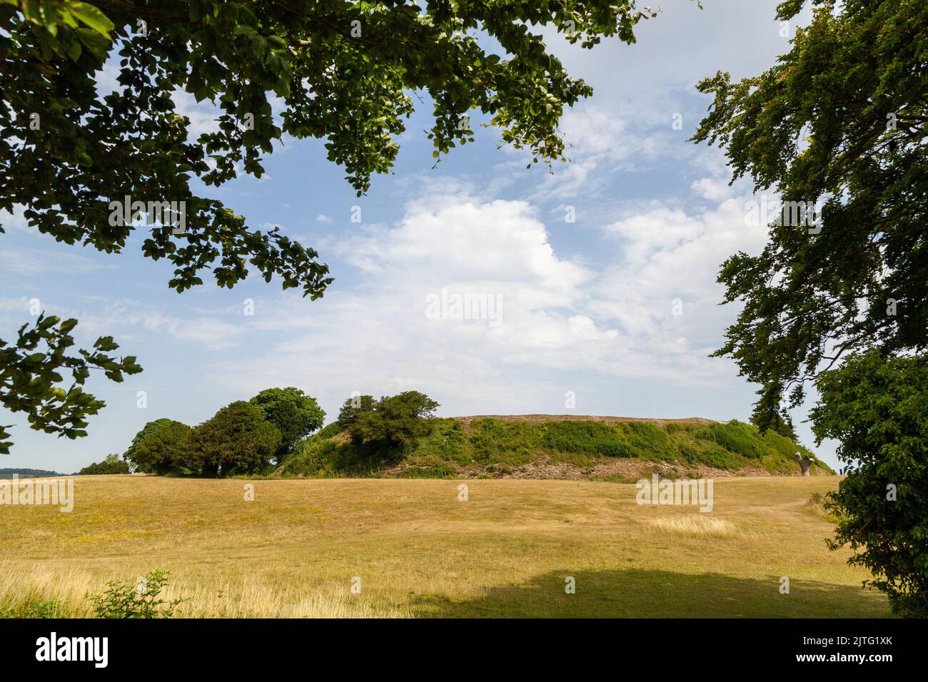 The ruins of the Norman Castle at the centre of Old Sarum, Salisbury ...