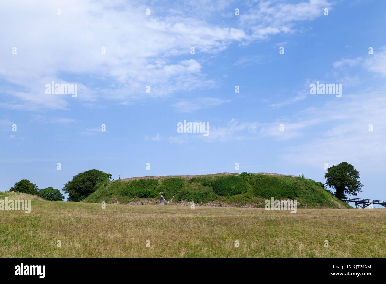 The ruins of the Norman Castle at the centre of Old Sarum, Salisbury ...