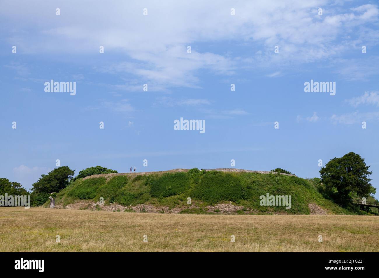 The ruins of the Norman Castle at the centre of Old Sarum, Salisbury ...