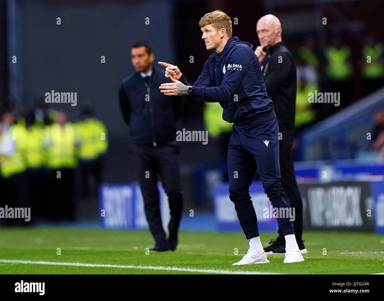 Queen of the South manager Willie Gibson gestures on the touchline ...
