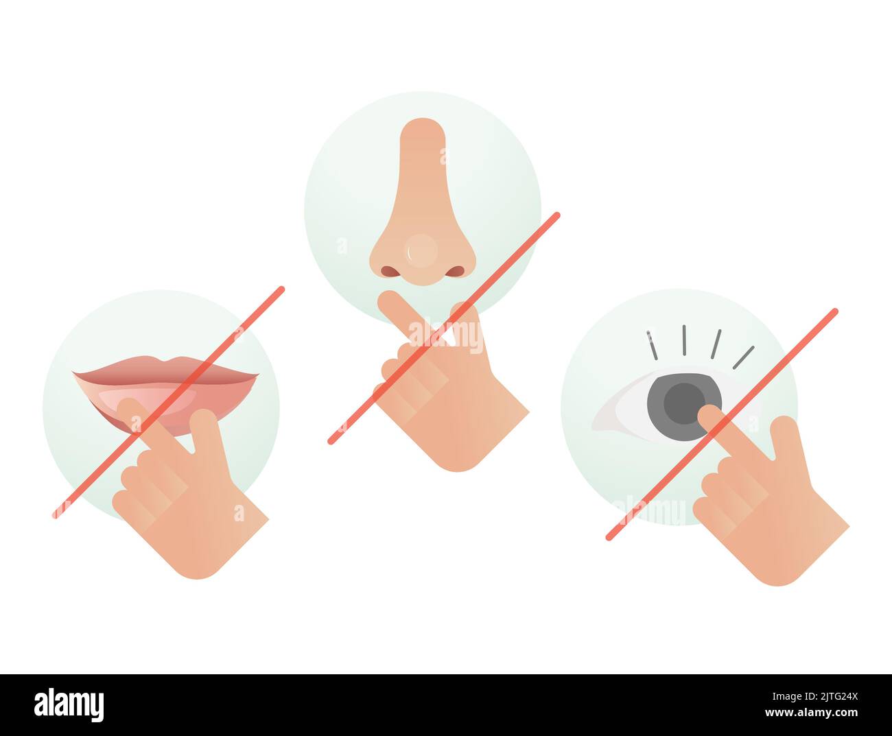 Avoid Touching Eye Nose and Mouth - Illustration as EPS 10 File Stock ...