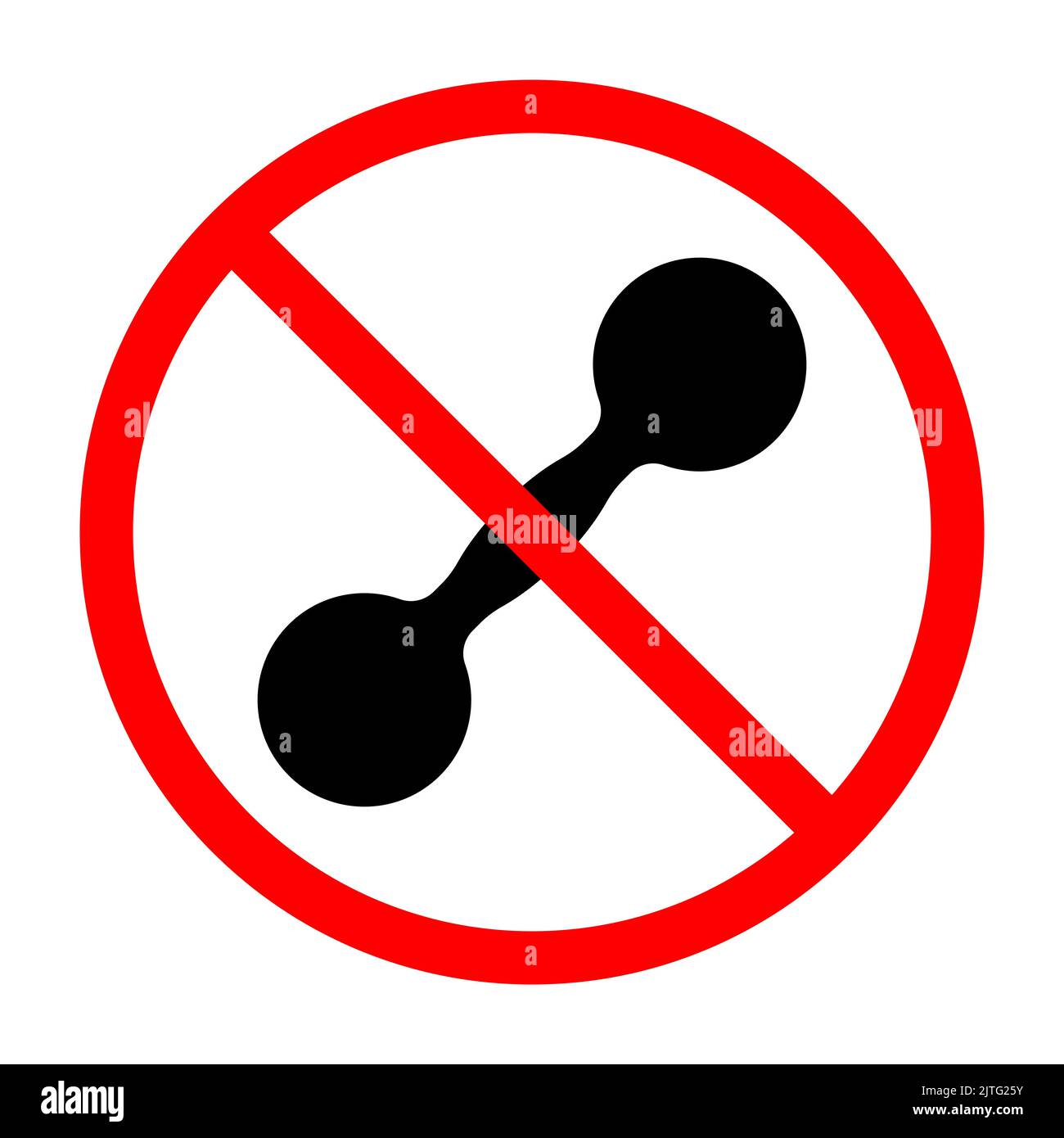 Dumbbell ban sign. Dumbbell is forbidden. Prohibited sign of dumbbell ...