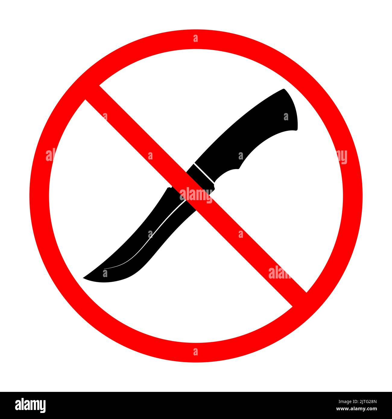 Knife ban sign. Knife forbidden. Dangerous weapon. Red prohibition sign ...