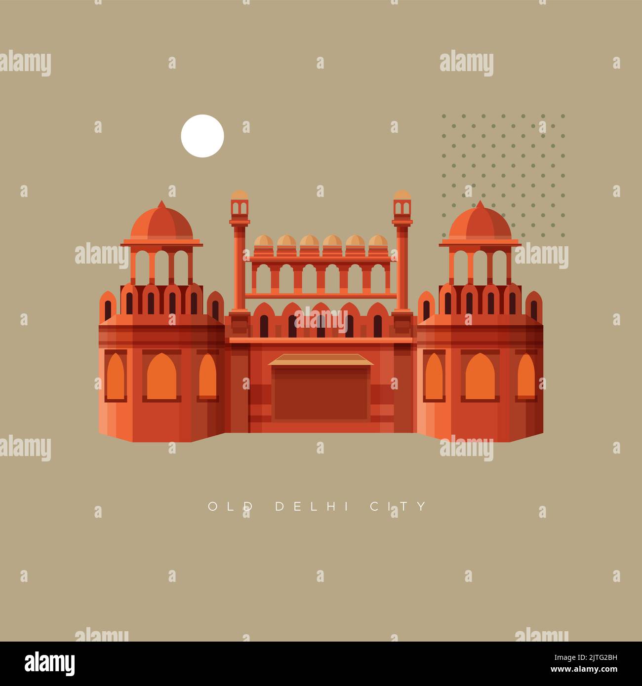 Historical Icon - Red Fort - Old Delhi City - Icon Illustration as EPS ...