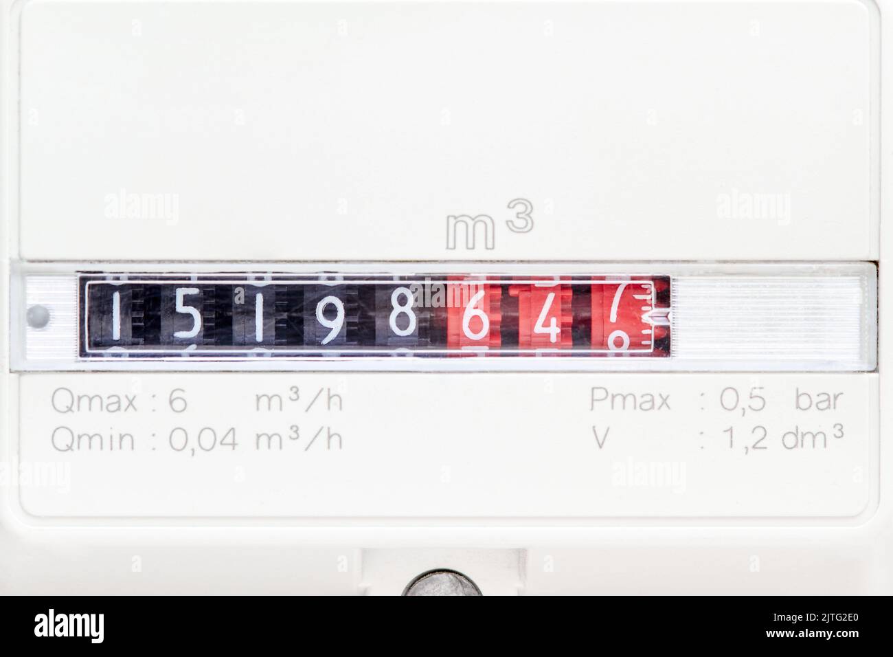 Close-up of indicators of household natural gas meter Stock Photo - Alamy