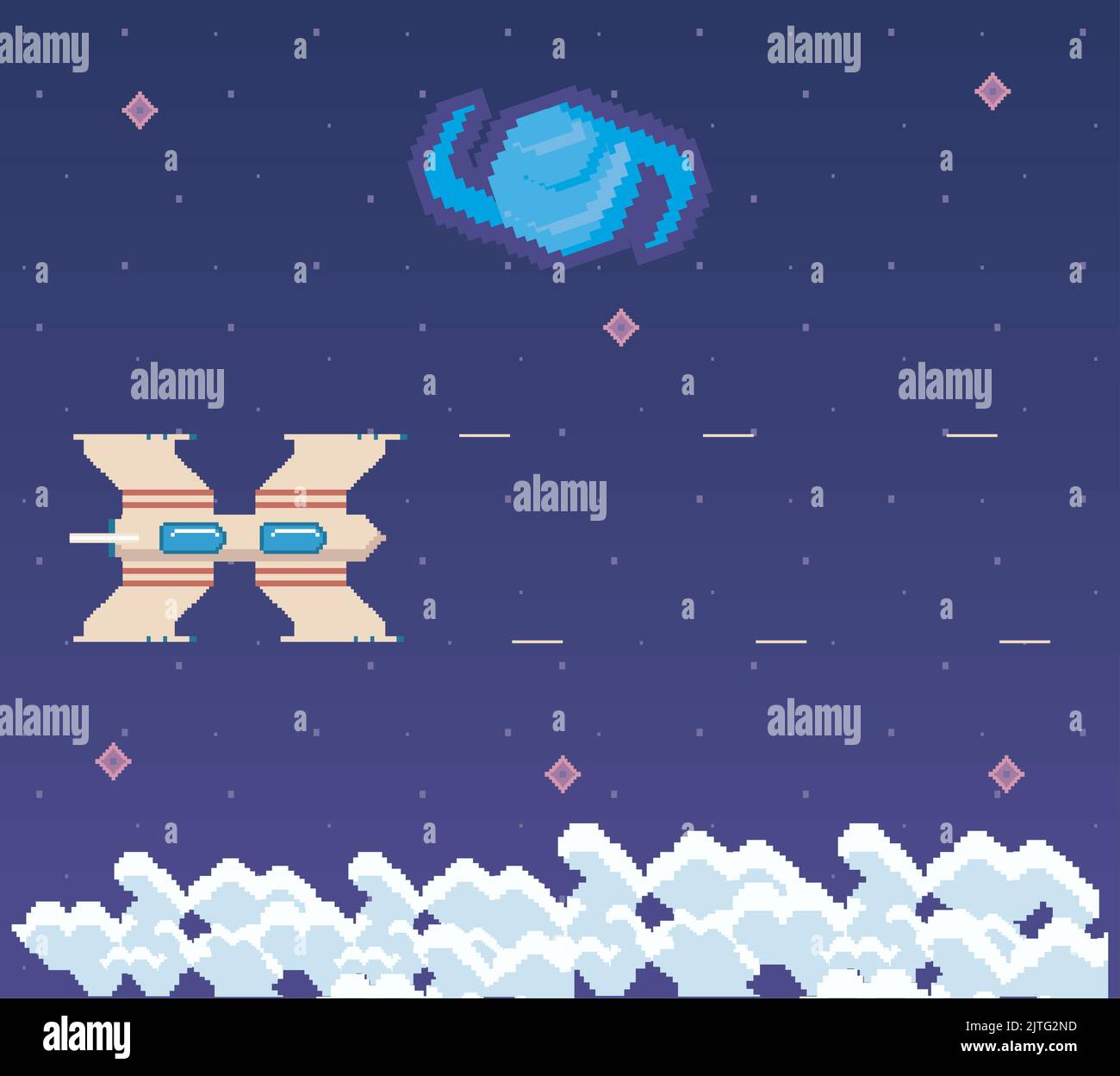 space attack eight bits style Stock Vector Image & Art - Alamy