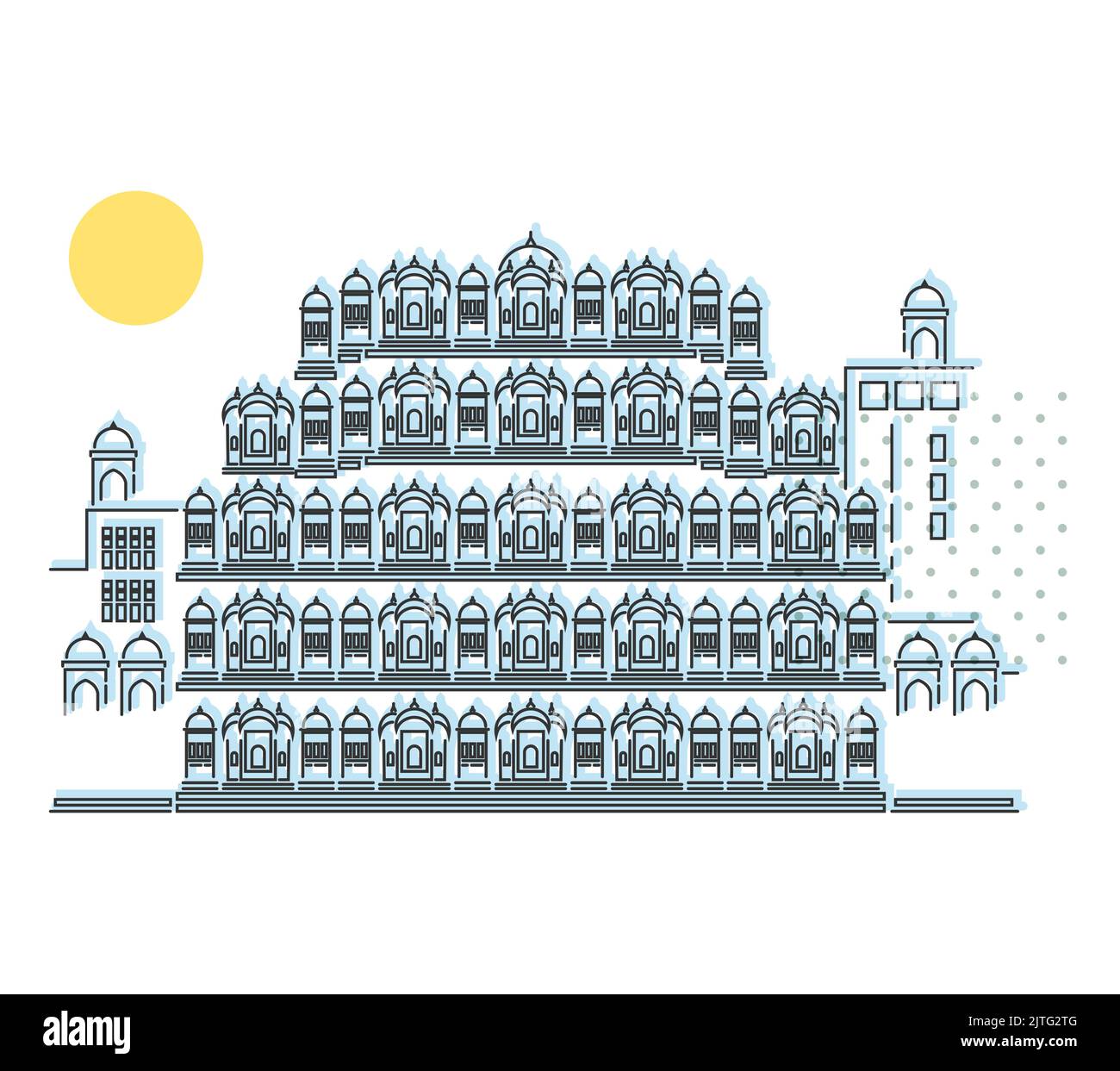 Historical Icon Jaipur City - Hawa Mahal Icon Illustration as EPS 10 ...