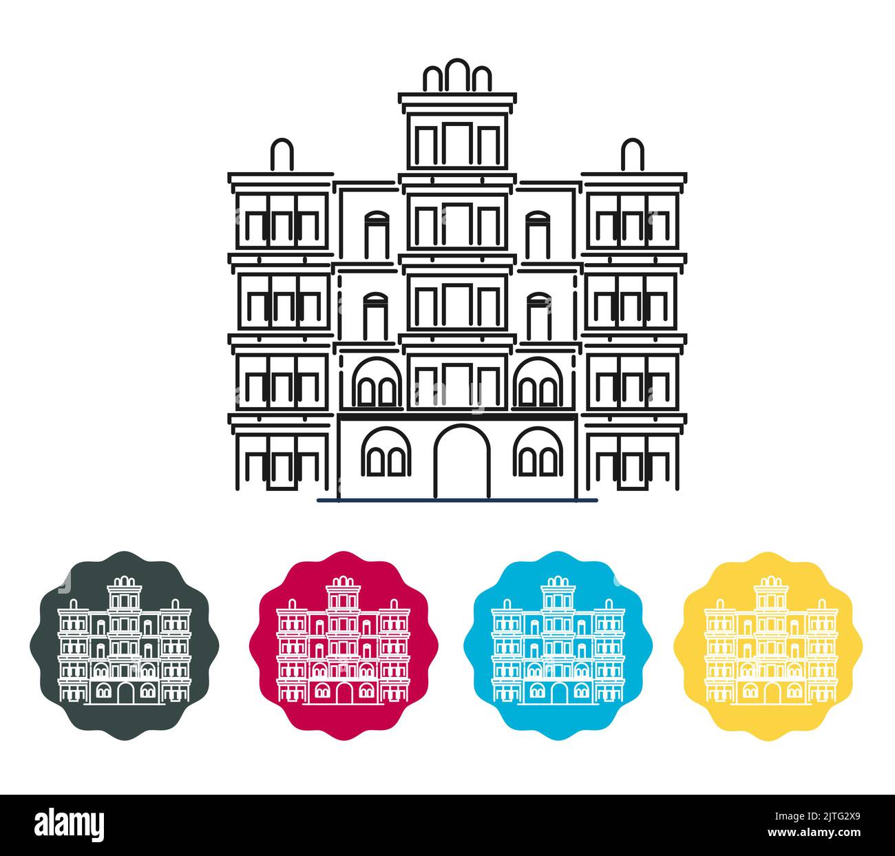 Historical Icon Indore City - Rajwada Palace - Icon Illustration as EPS ...