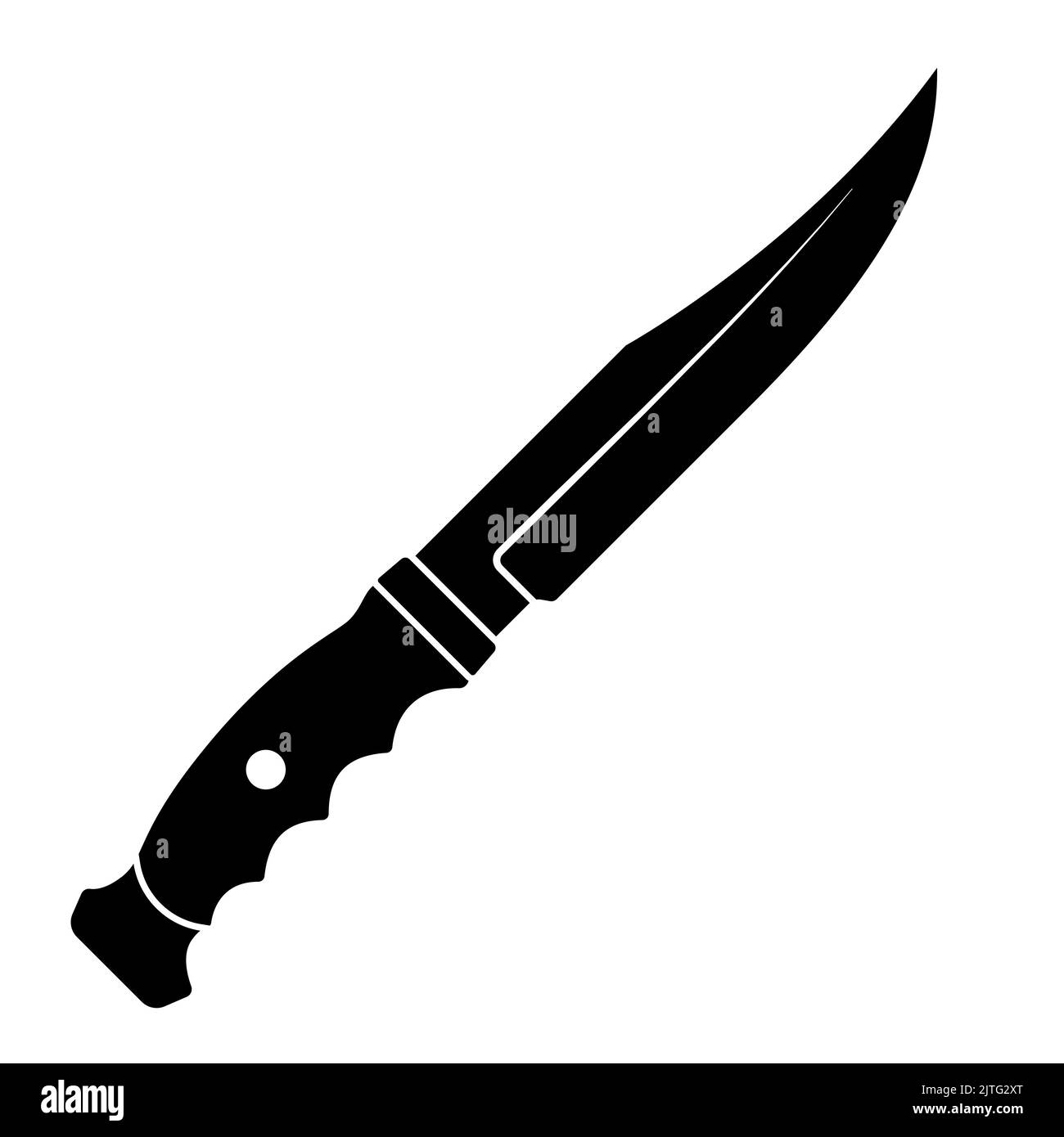 Hunting knife icon. Black knife icon isolated on white background ...