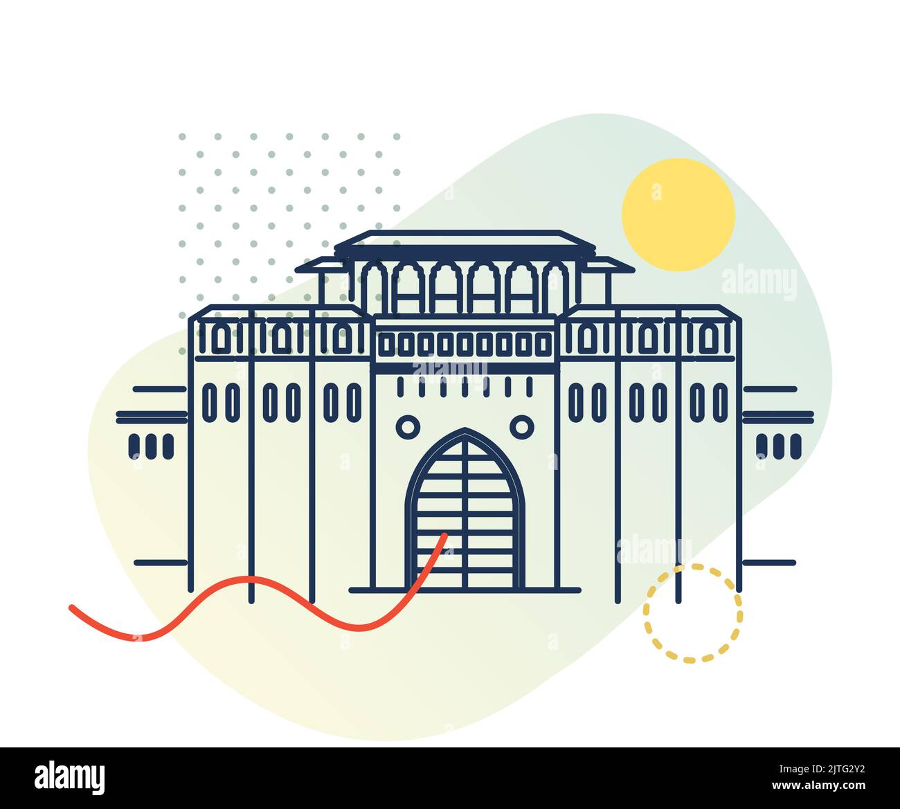 Historical Icon Pune City - Shaniwar Wada Icon Illustration as EPS 10 ...