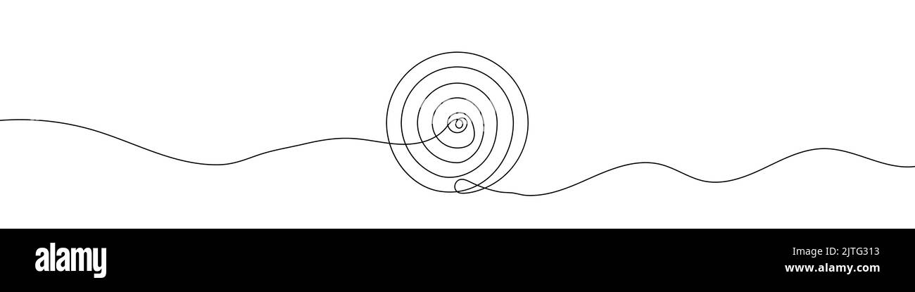 Linear background of target. One continuous line drawing of a target ...