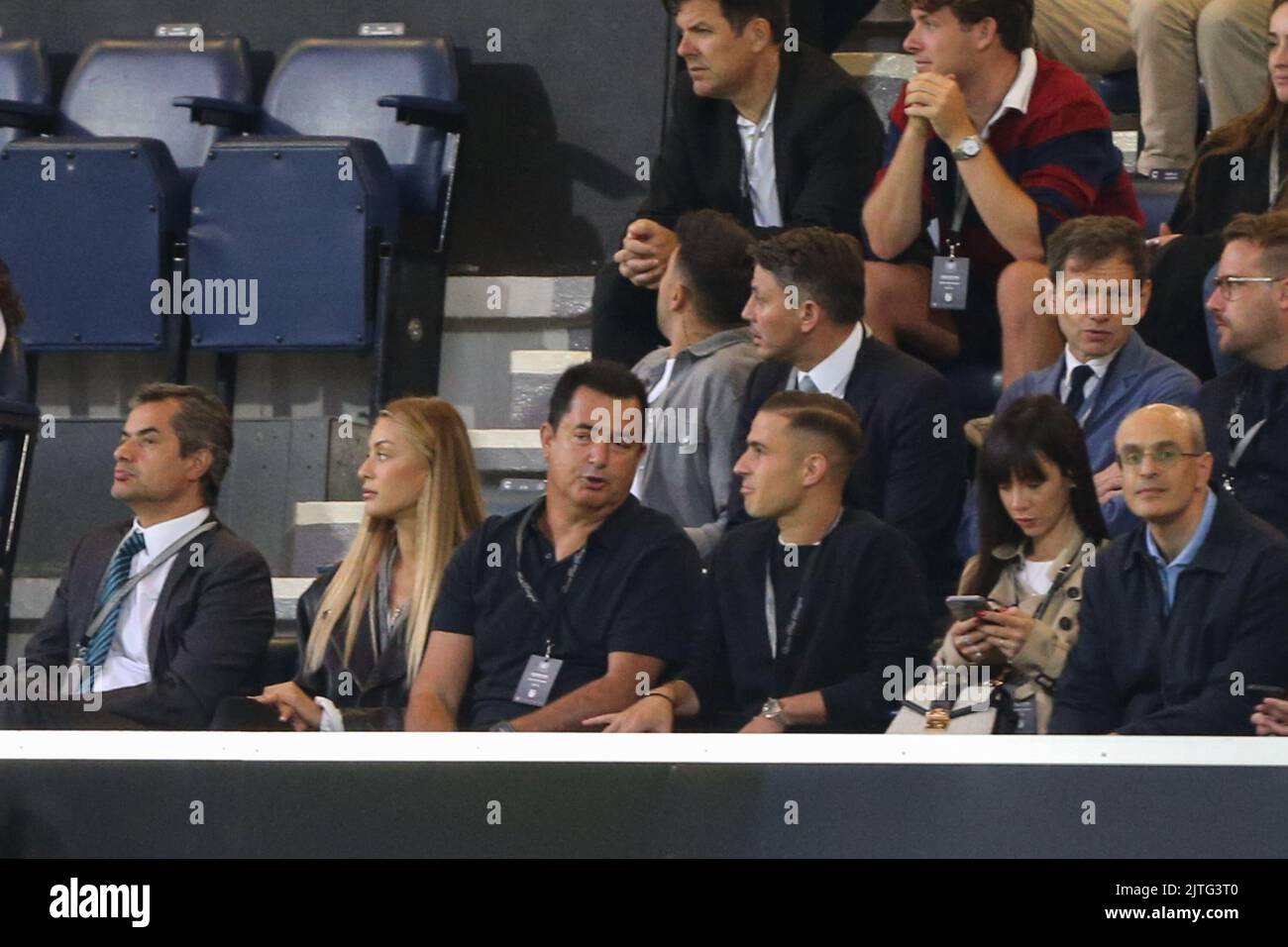 new signing Dimitros Pelkas seen in the stands with Hull City owner ...