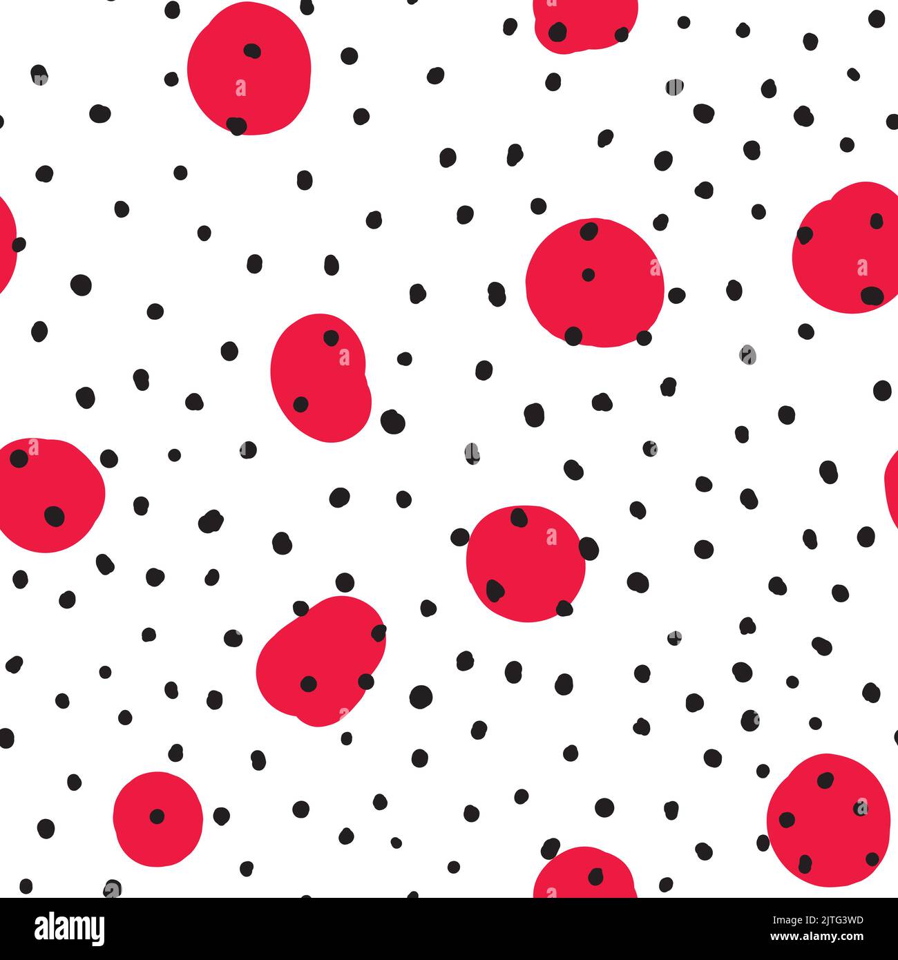 Abstract hand drown polka dots background. White dotted seamless ...