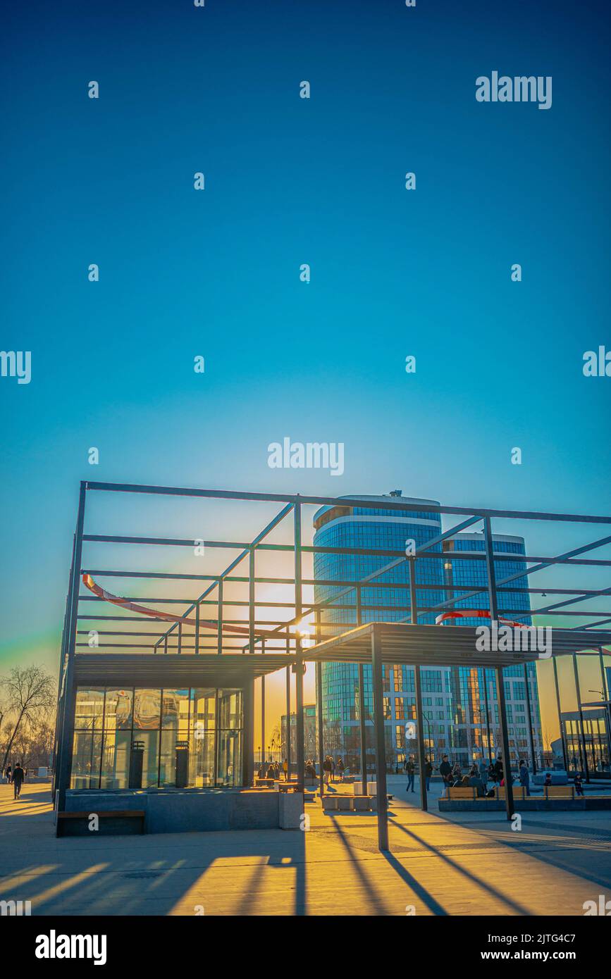 City square and modern business district office building Stock Photo ...