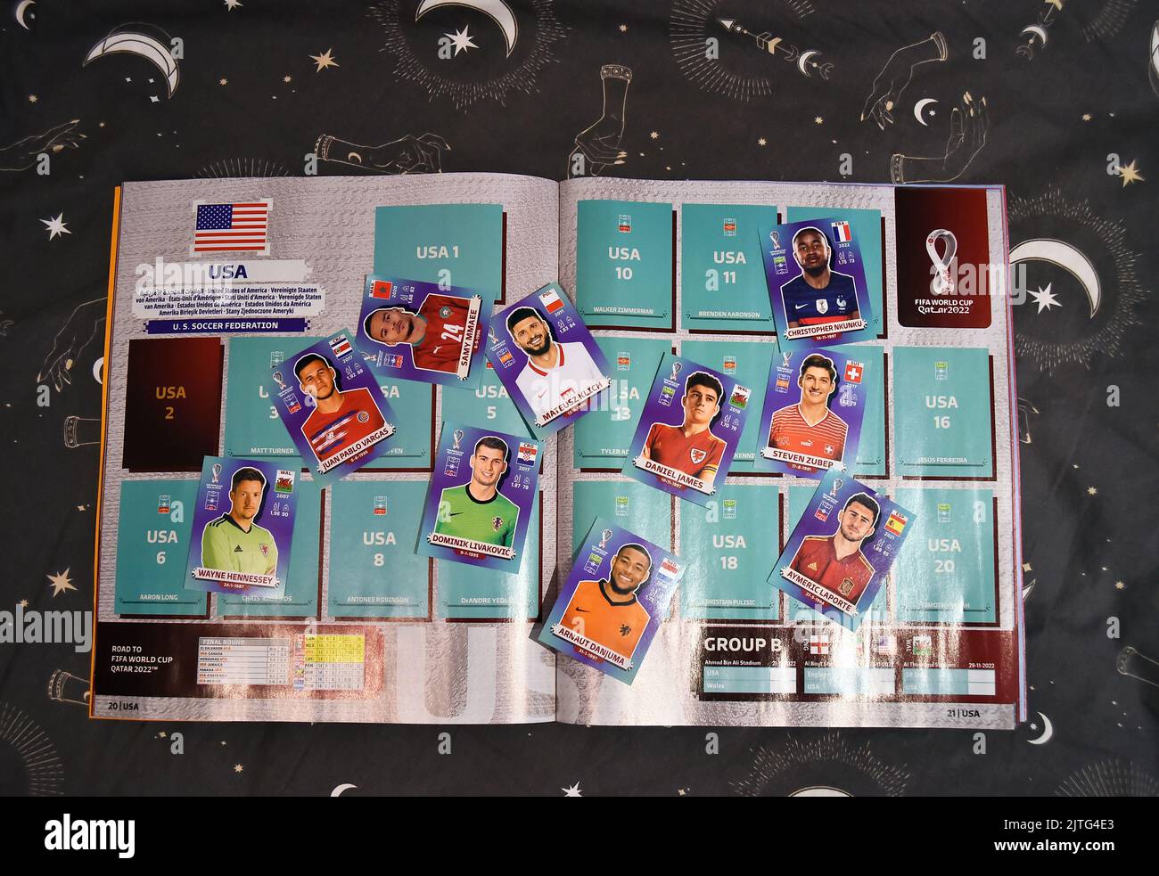 Rio de Janeiro-Brazil August 30, 2022, sticker album of soccer players ...