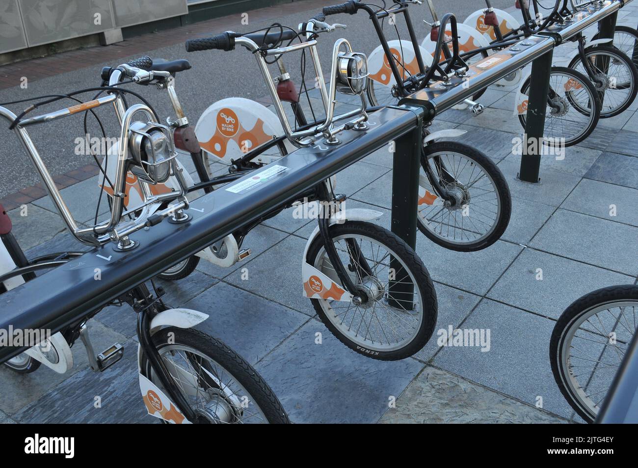 Hyllie-Malmo /Sweden/30 August 2022/Bike stand and message for ...