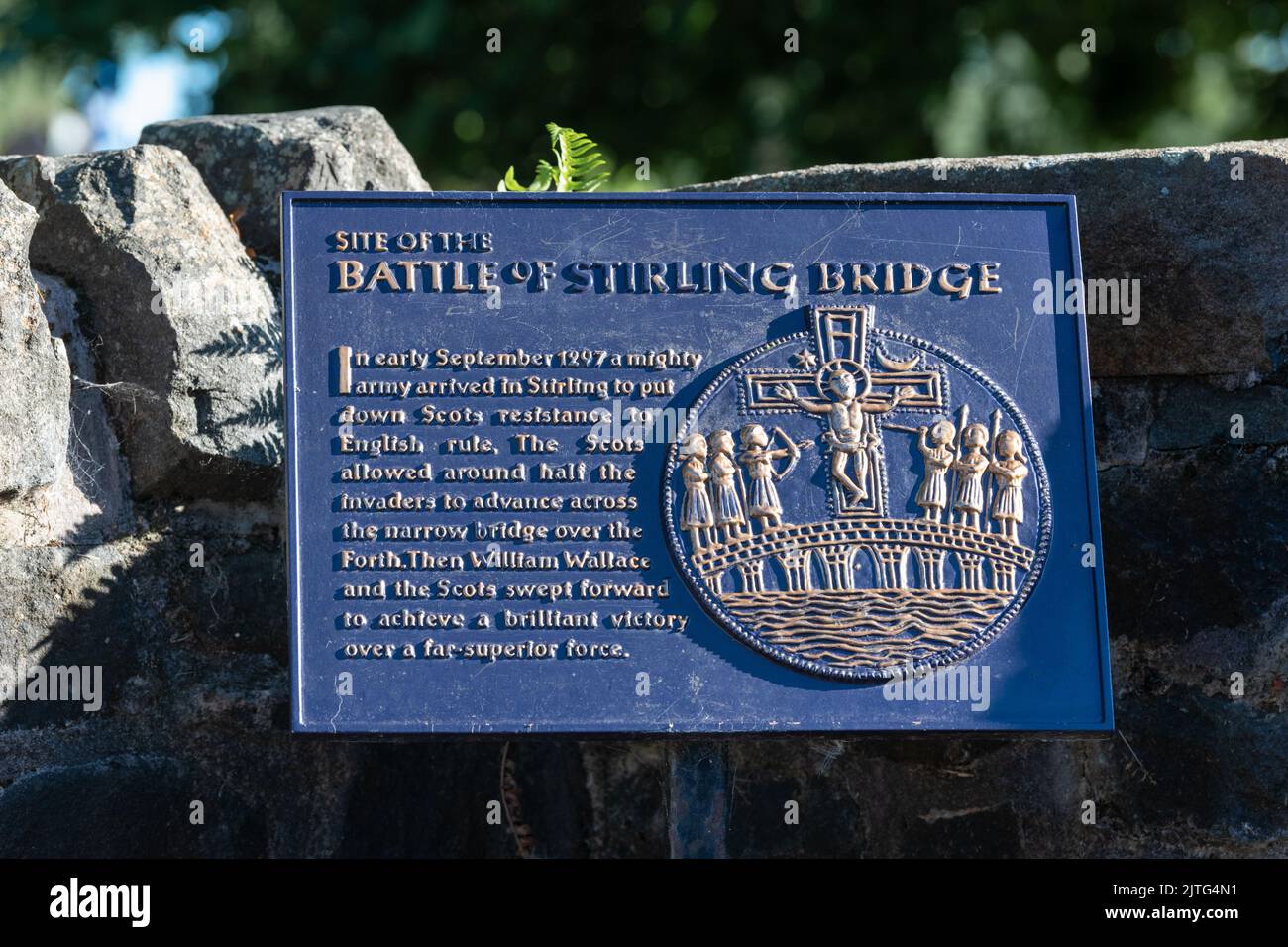 Site of the Battle of Stirling Bridge plaque, Stirling, Scotland, UK ...