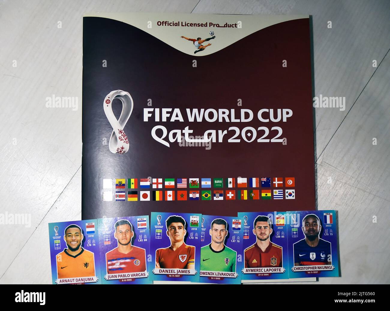 Rio de Janeiro-Brazil August 30, 2022, sticker album of soccer players ...