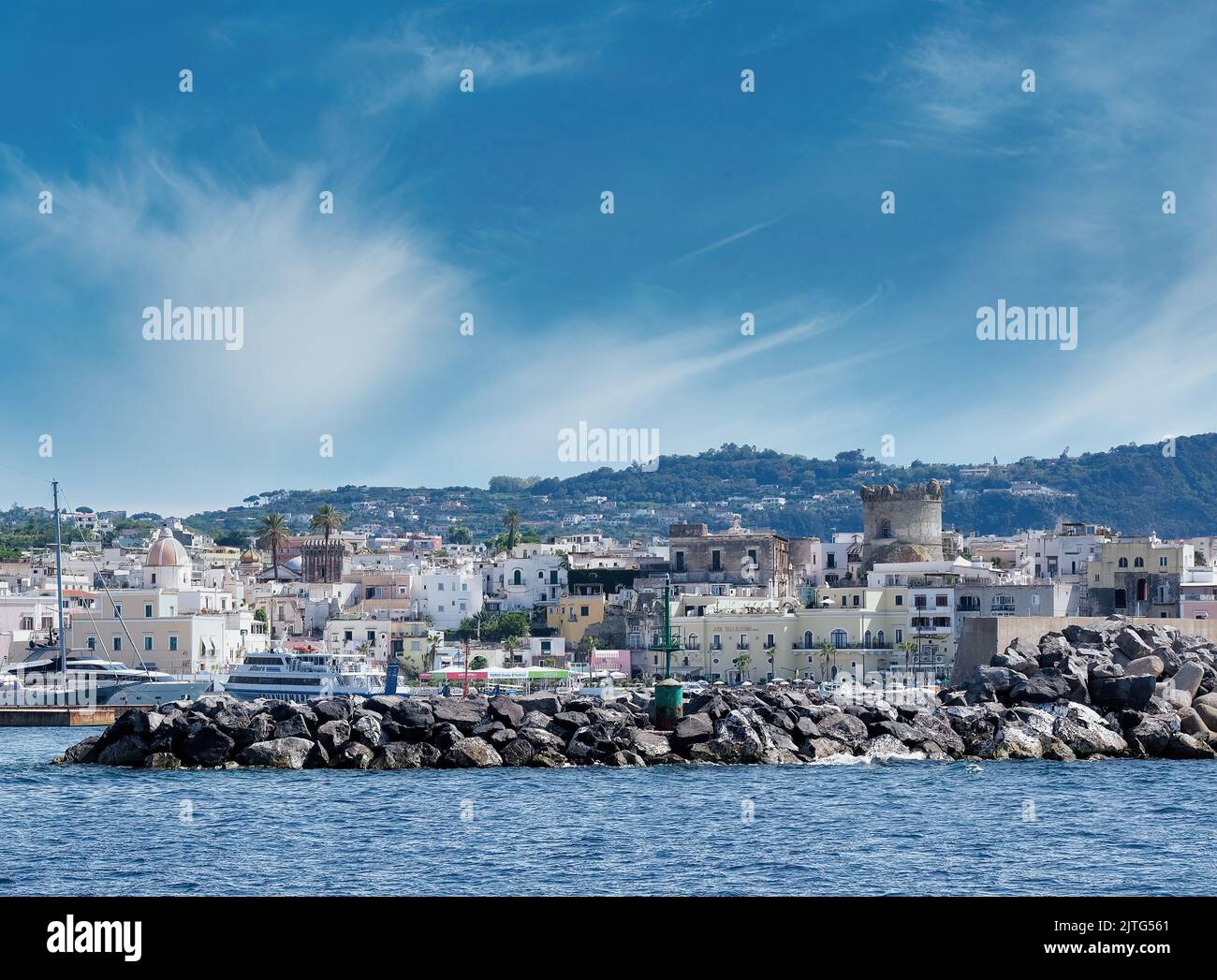 Port of Forio, famous town located on the island of Ischia, (Naples ...